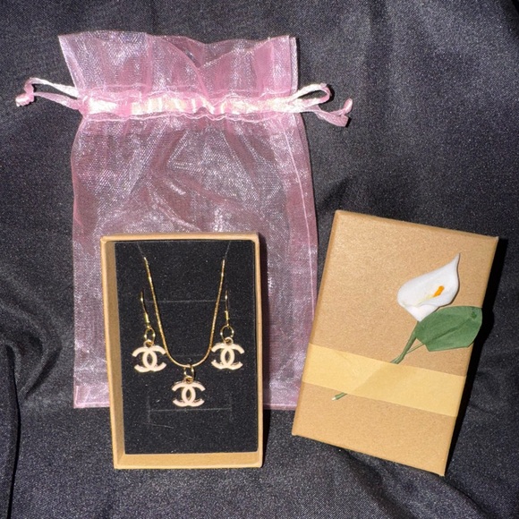 Jewelry | Elegant Cc Earrings Necklace Fashion Jewelry Set | Poshmark